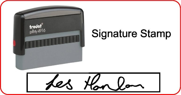 Self Inking Signature Stamp 4916, Size 70mm x 10mm - Premier Seals